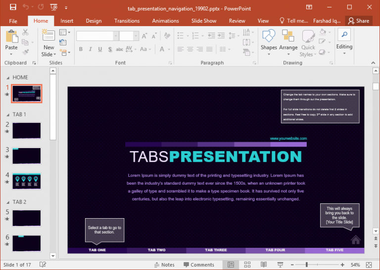Interactive Tabbed Presentation Template for PowerPoint