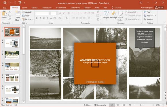 Adventures Outdoor Image Template For PowerPoint