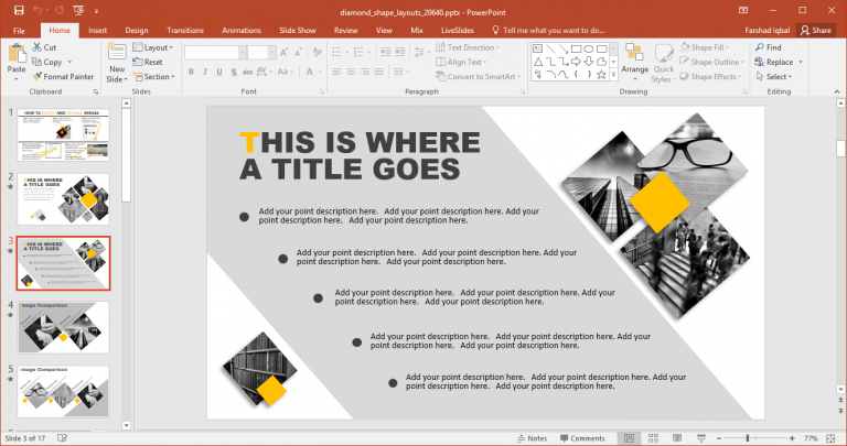 Animated Diamond Shape Layouts For PowerPoint