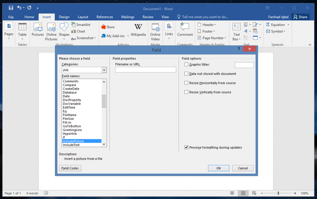 How To Insert Automatically Updating Images in Word