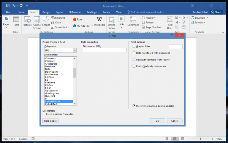 How To Insert Automatically Updating Images in Word