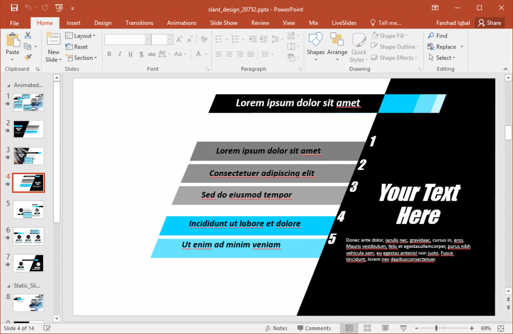 Animated Slant Design PowerPoint Template