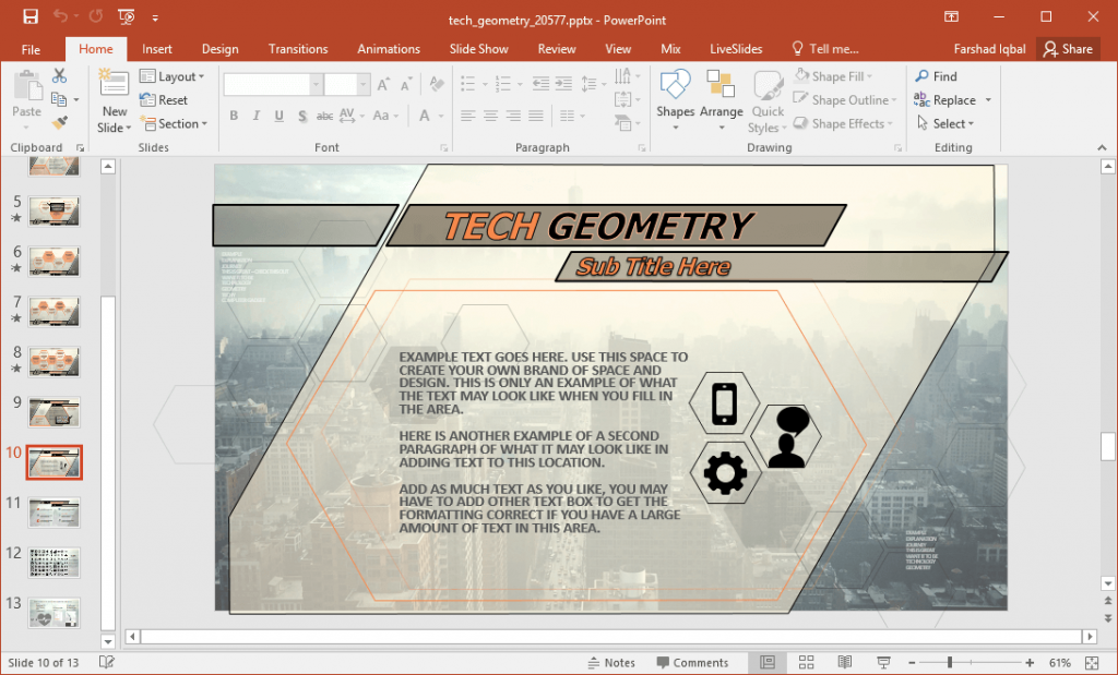 Animated Tech Geometry PowerPoint Template