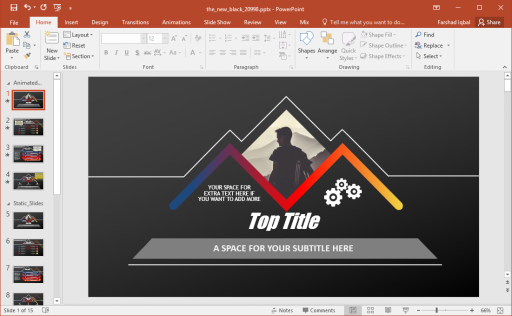 Animated Black PowerPoint Template