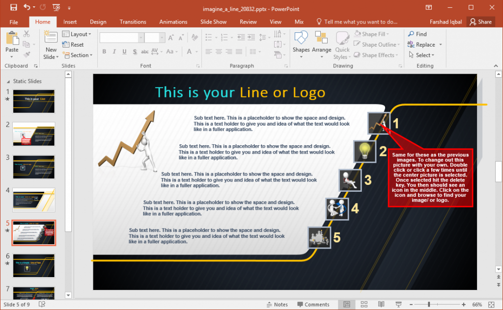 Imagine A Line Animated PowerPoint Template