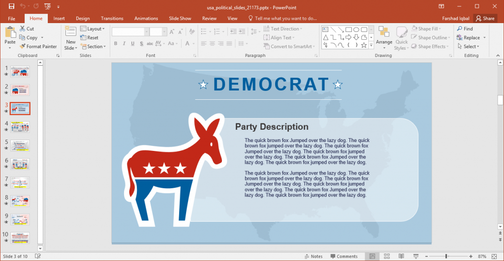 Animated Political Parties in USA PowerPoint Template