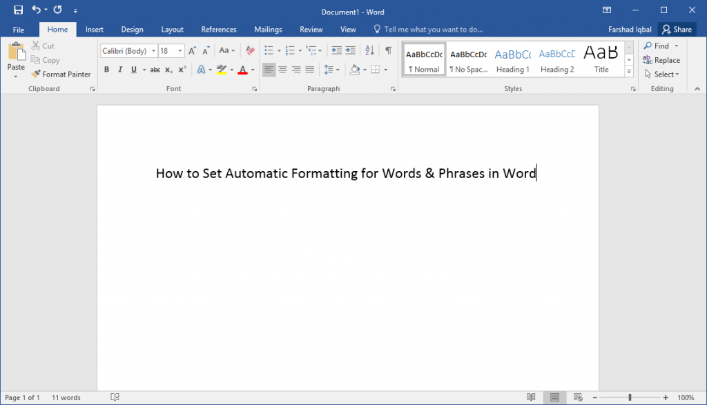 How To Set Automatic Formatting For Words And Phrases in Word
