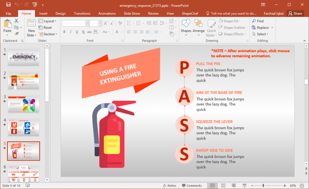 Animated Emergency Response Training Powerpoint Template