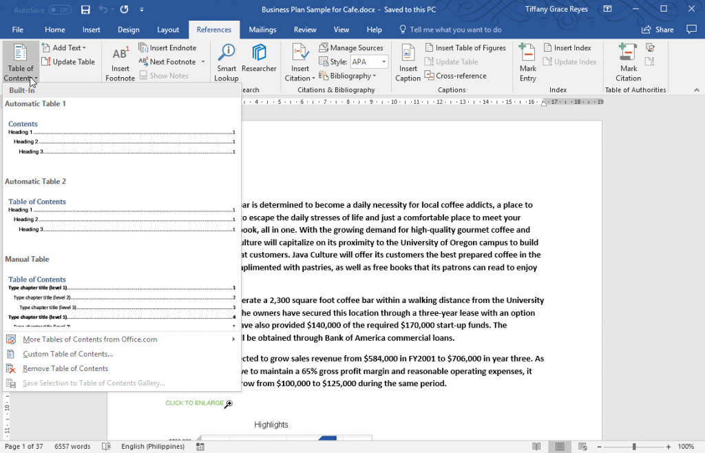 How to Customize Heading Levels for Table of Contents in Word
