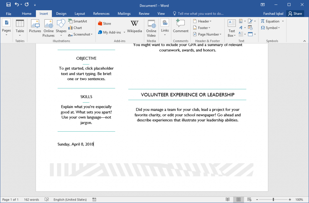 Create a Word Document with Self Updating Date & Time Stamp