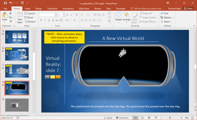 Animated Virtual Reality PowerPoint Template