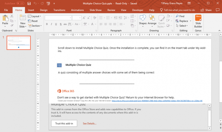 How to Create a Quiz in PowerPoint using a PowerPoint Add-in
