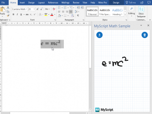Integrate Math Equations in Word with MyScript Math Sample