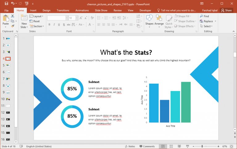 Animated Chevron Shapes PowerPoint Template for Presentations