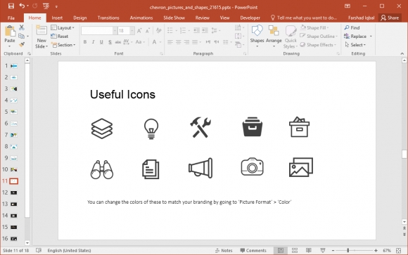 Animated Chevron Shapes PowerPoint Template for Presentations