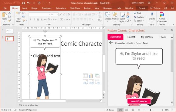Add Comic Characters to PowerPoint with Pixton Comic Characters