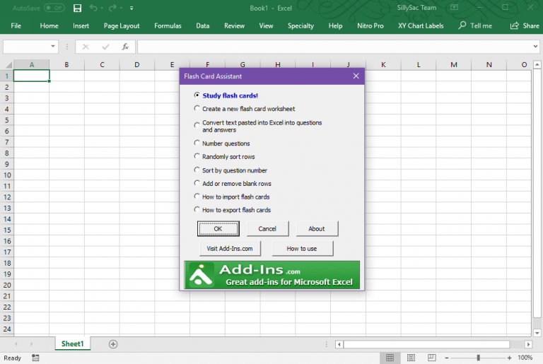 Create Flash Cards in Excel with Flash Card Assistant