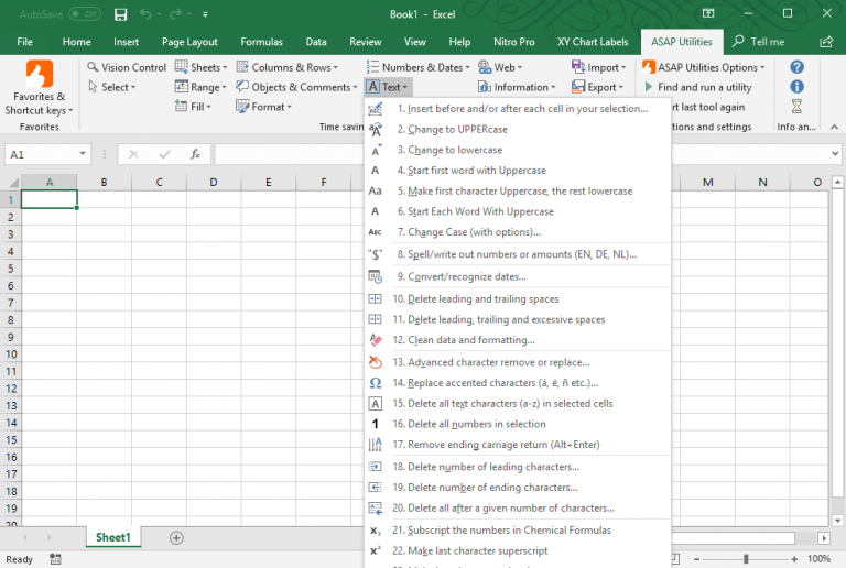 Make Your Excel Tasks Easy with ASAP Utilities Add-in