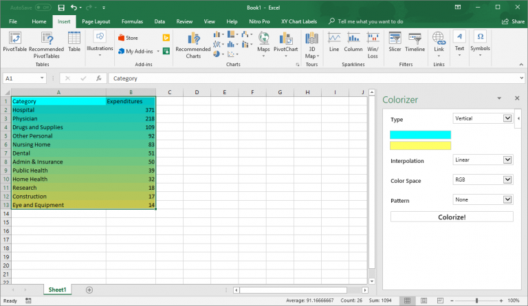 Enhance Excel Spreadsheets with Colors with Excel Colorizer
