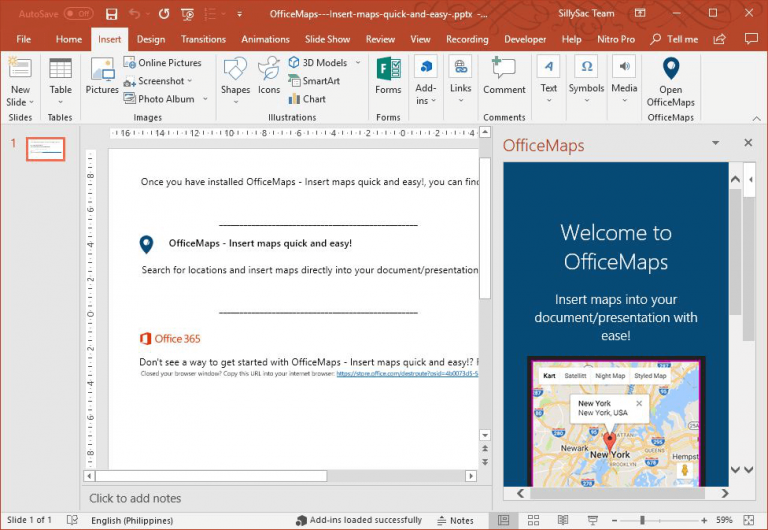 Search Locations & Insert Maps in PowerPoint & Word with OfficeMaps