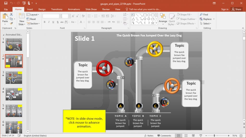 Animated Pipes PowerPoint Template