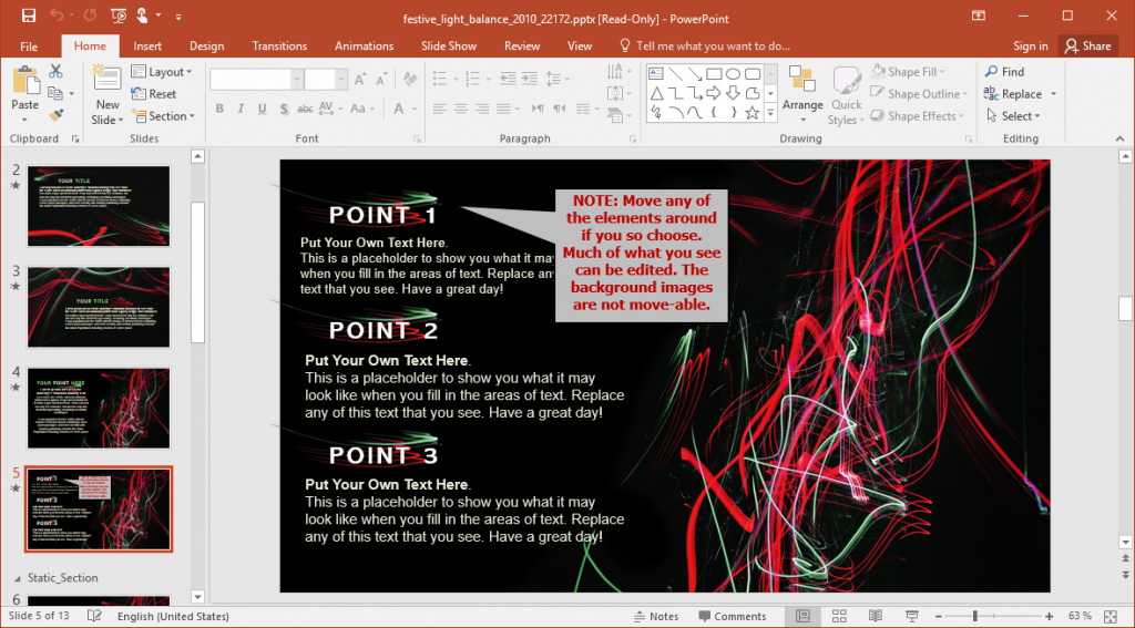 Animated Festive Lights PowerPoint Template
