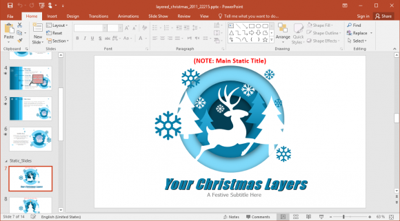 Animated Reindeer Christmas PowerPoint Template