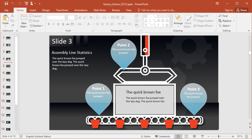 Animated Factory Processes PowerPoint Template