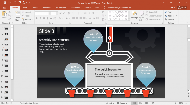 Animated Factory Processes PowerPoint Template