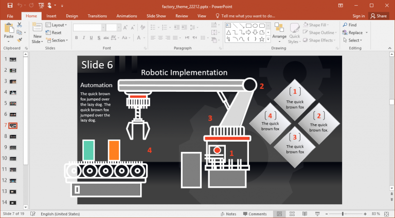 Animated Factory Processes PowerPoint Template
