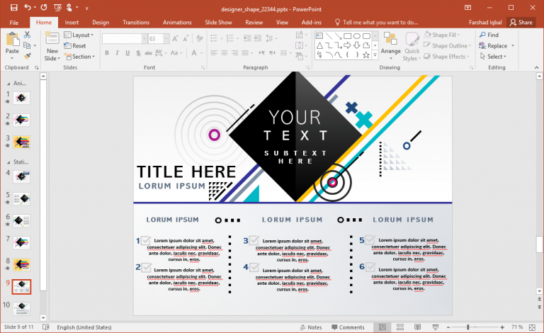Animated Designer Shapes PowerPoint Template