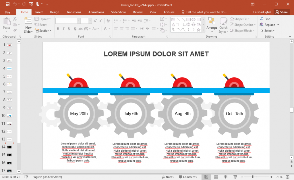 Animated Levers PowerPoint Template