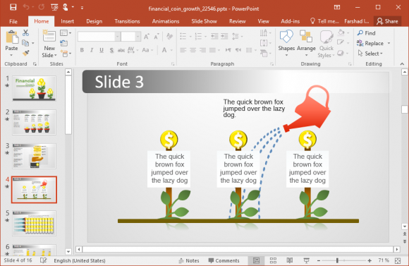 Animated Financial Growth PowerPoint Template