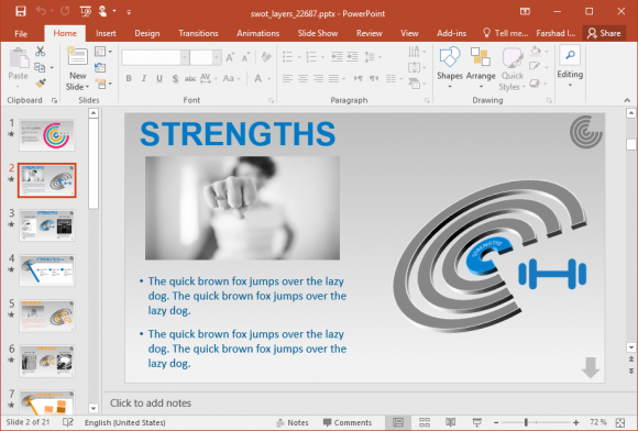 Interactive SWOT Analysis Template for PowerPoint