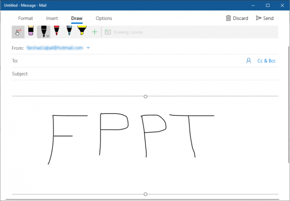 How to Draw Messages in Mail for Windows 10