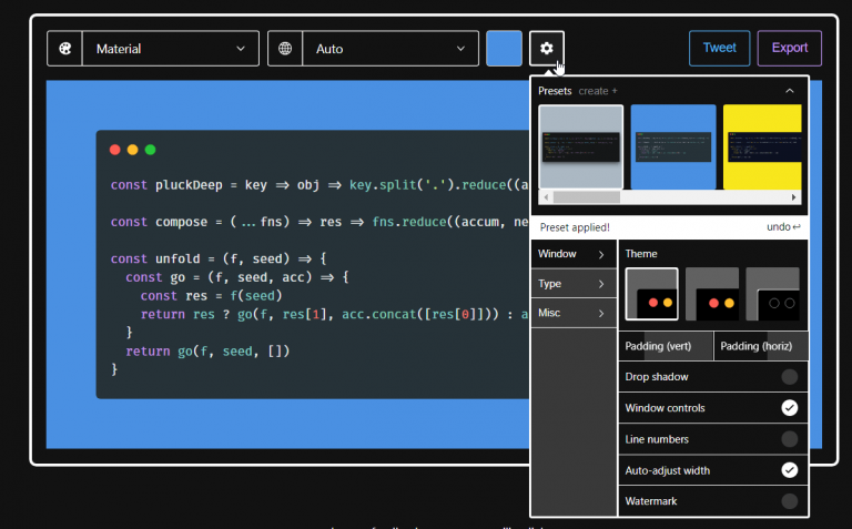 Embed Code in PowerPoint Slide with Carbon.now