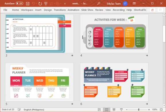 Animated Weekly Planner for PowerPoint