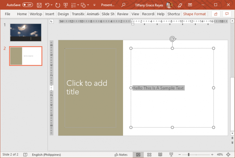 How to Set Text Direction and Position in a PowerPoint Text Box or Shape
