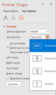 How to Set Text Direction and Position in a PowerPoint Text Box or Shape
