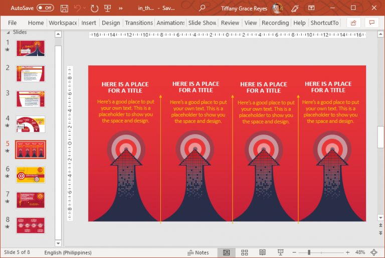 Animated in the Target PowerPoint Template