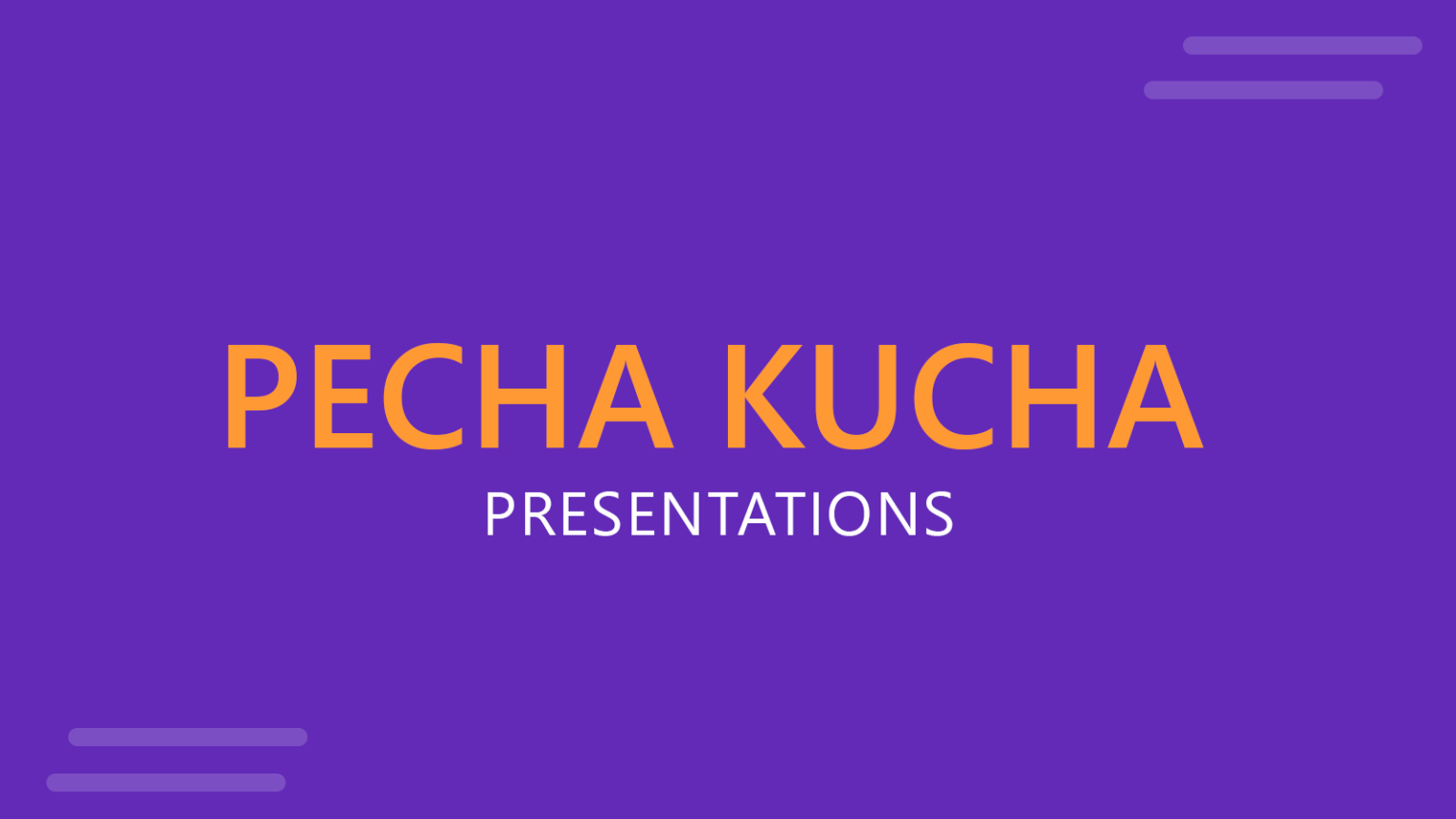 What is Pecha Kucha Presentation Format
