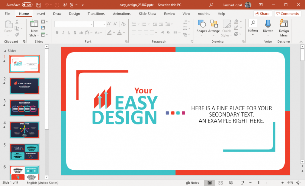 Animated Easy Design PowerPoint Template