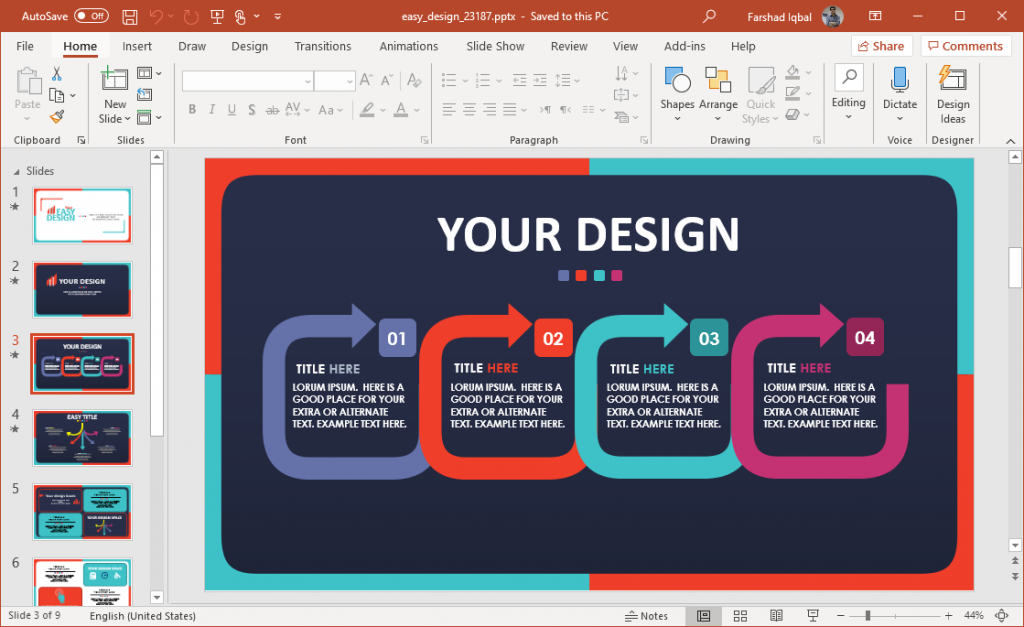 Animated Easy Design PowerPoint Template