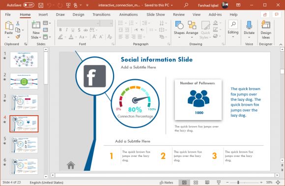 Interactive Connection Map PowerPoint Template