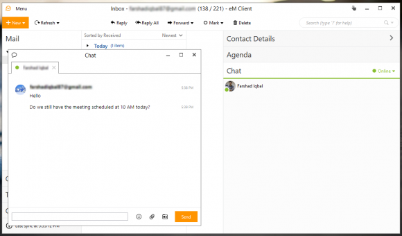 Organize Emails, Tasks and Chat Live in a Unified Interface with eM Client