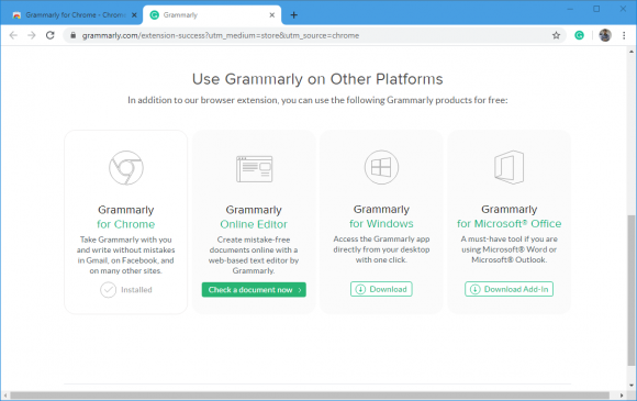 Grammarly Chrome Extension & Word Add-in