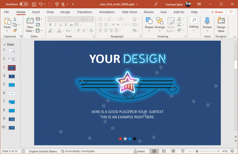 Animated Stars That Smile PowerPoint Template