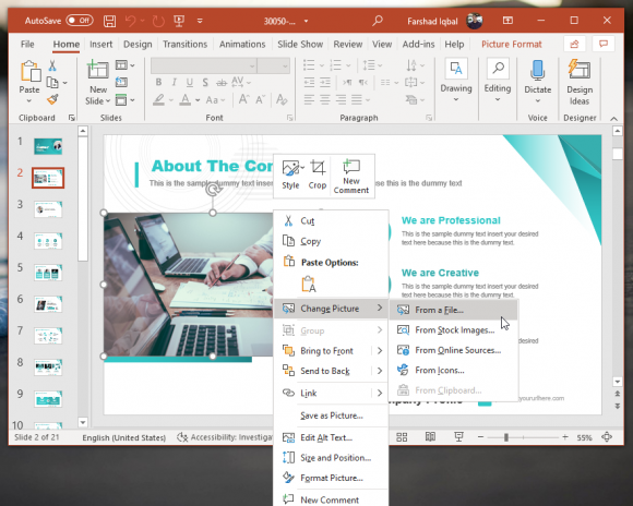 Professional Company Profile PowerPoint Template
