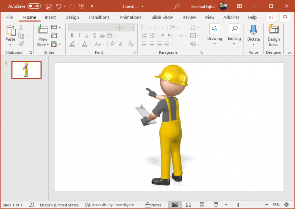 Construction Worker Clipart for PowerPoint