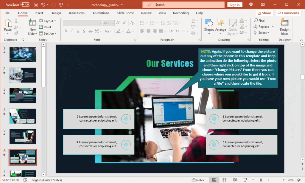 Animated Technology Gradient PowerPoint Template